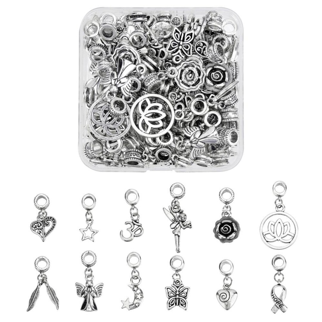 12 Style Alloy Large Hole European Dangle Charms & Alloy European ...