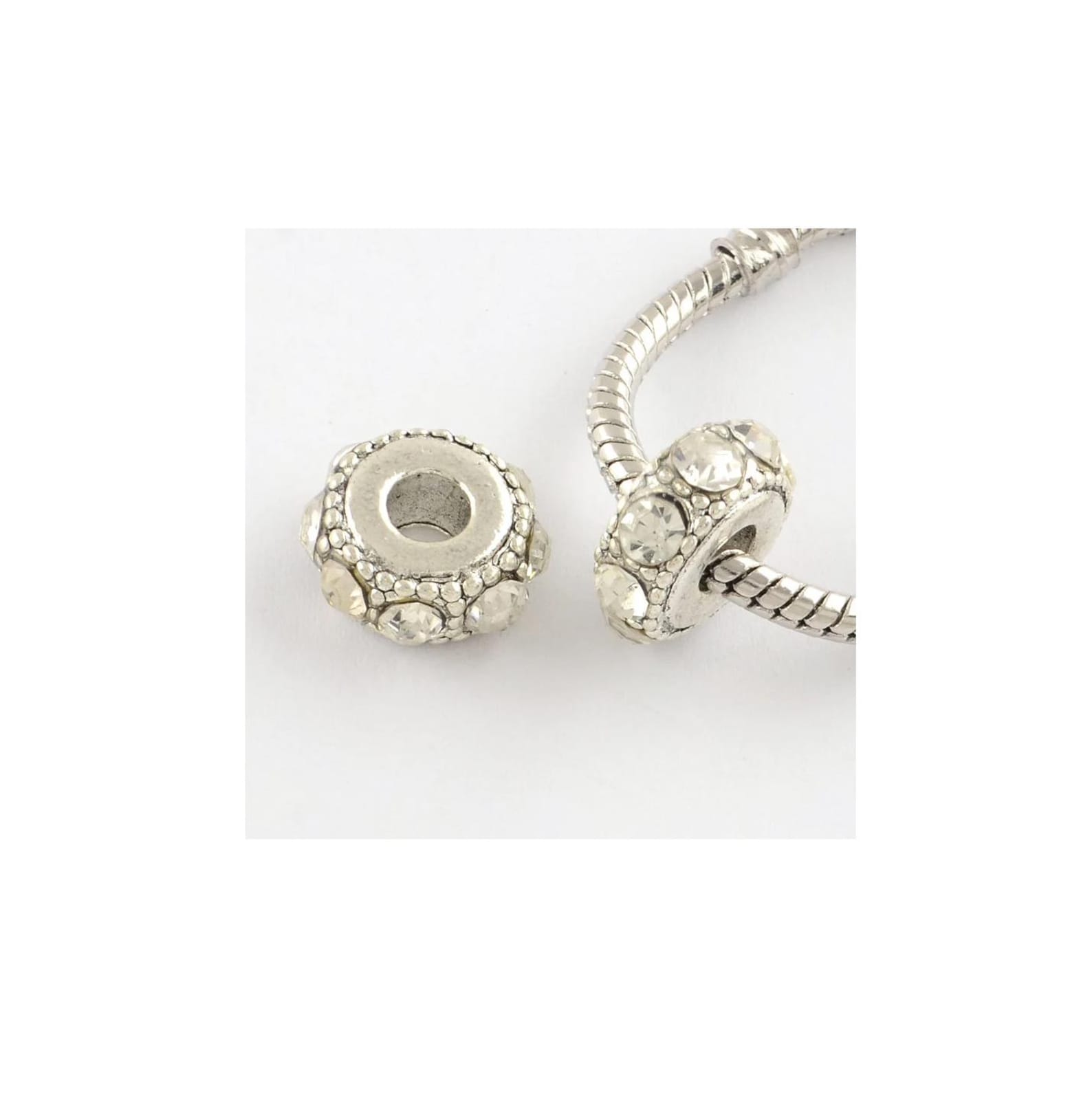 5, 10 or 20 or 50 Flat Round Mixed Antique Silver Plated Rhinestone ...