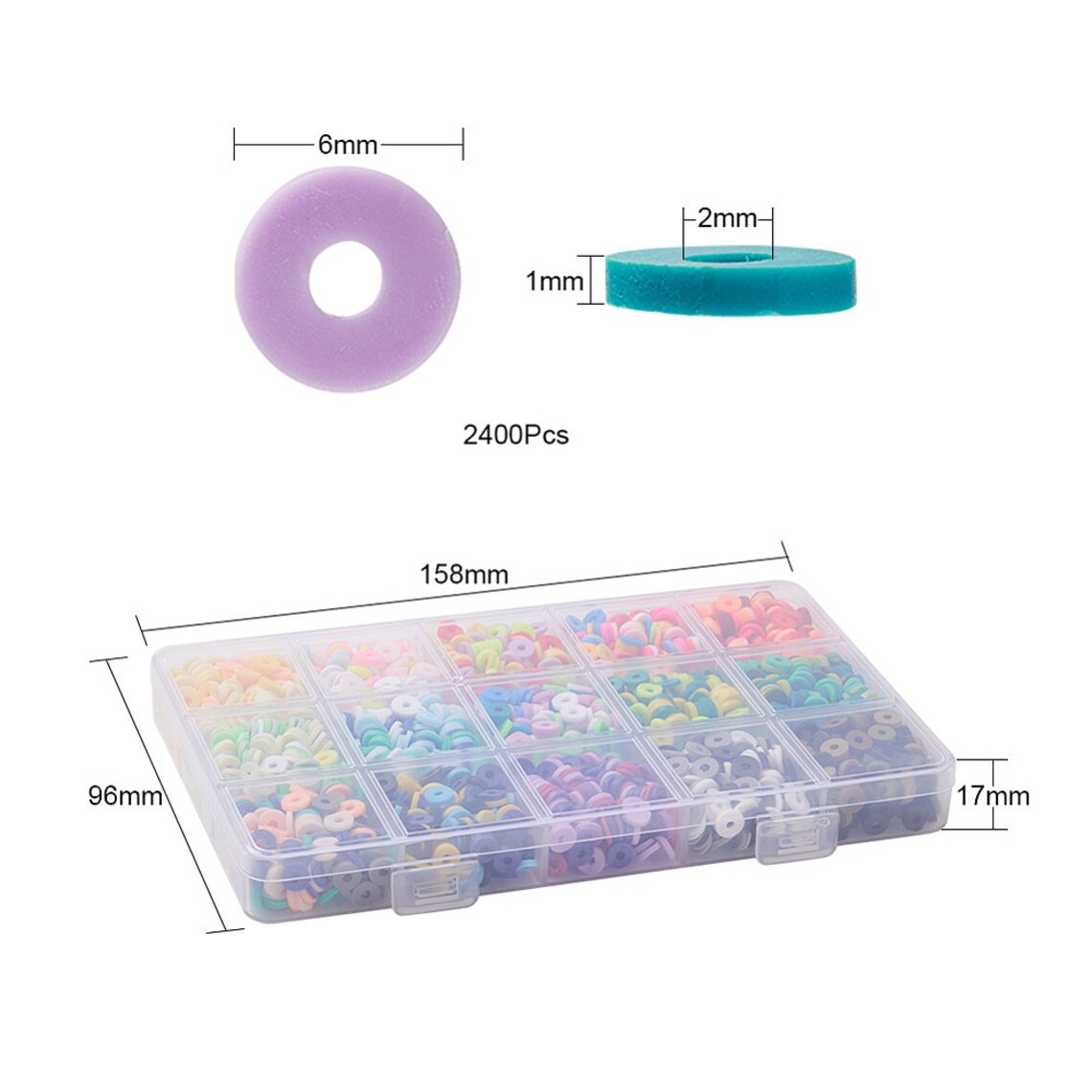 Over 2000 Heishi Beads to Create Great Jewelry - Polymer Clay Disc/flat ...