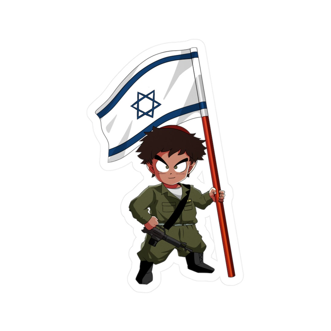 IDF Tzahal Soldier Chayal With Israeli Flag Kiss-cut Vinyl Decals - Etsy