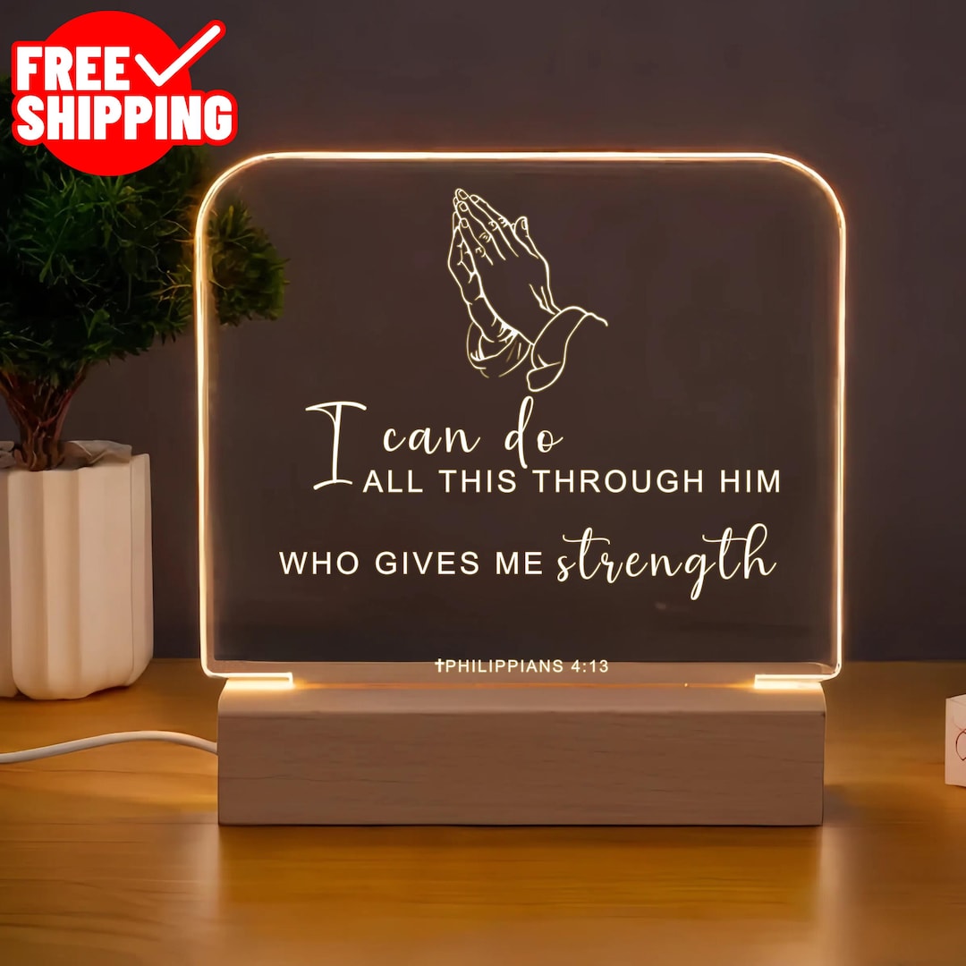 Custom Bible Verse LED Light/custom Favorite Bible Verse Gift/christian ...