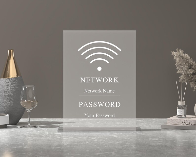 Wifi Password Sign- Personalized Wifi Sign for Airbnb- Custom Wi-fi ...
