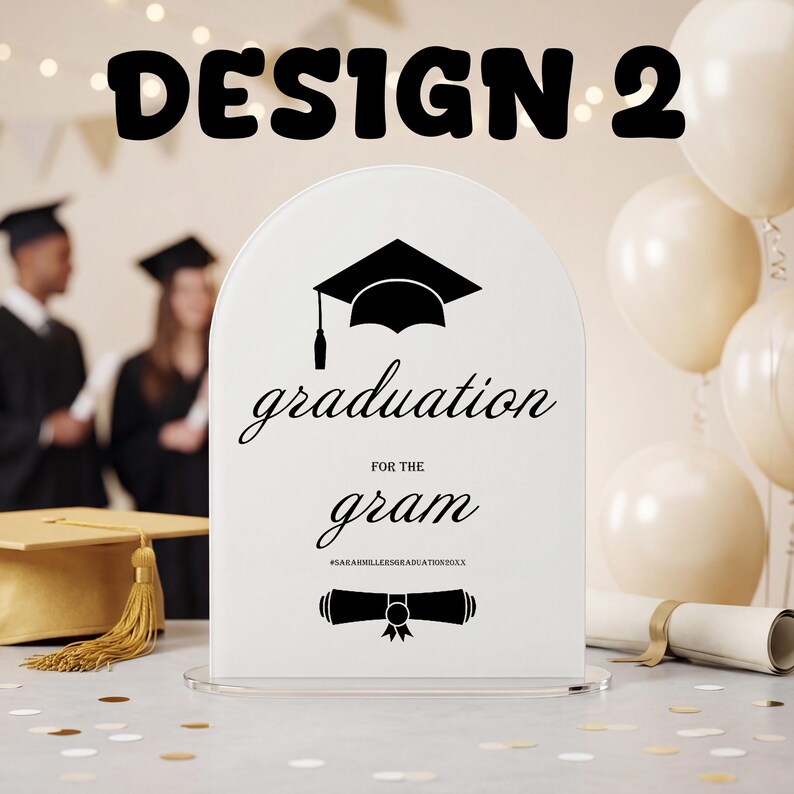 Graduation Party Buffet Sign | Acrylic Food & Table Decor | Minimalist ...