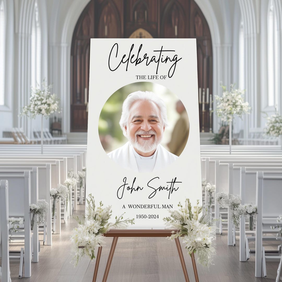 Celebration of Life Sign | Funeral Welcome Sign | Photo Memorial Sign ...