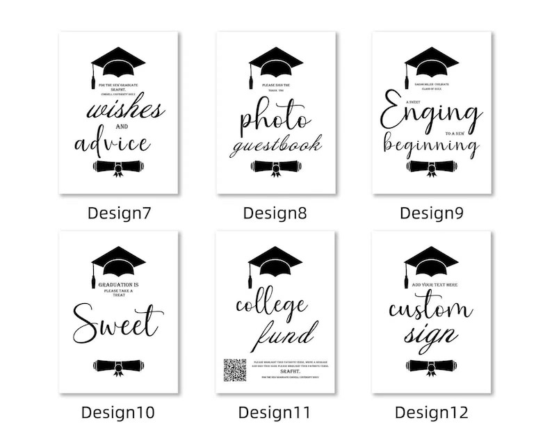 Graduation Party Buffet Sign | Acrylic Food & Table Decor | Minimalist ...