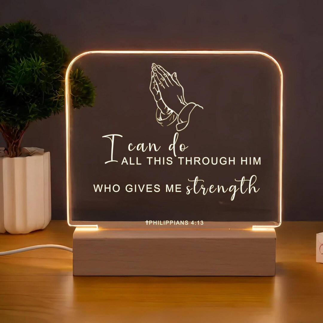 Custom Bible Verse LED Light/custom Favorite Bible Verse Gift/christian ...