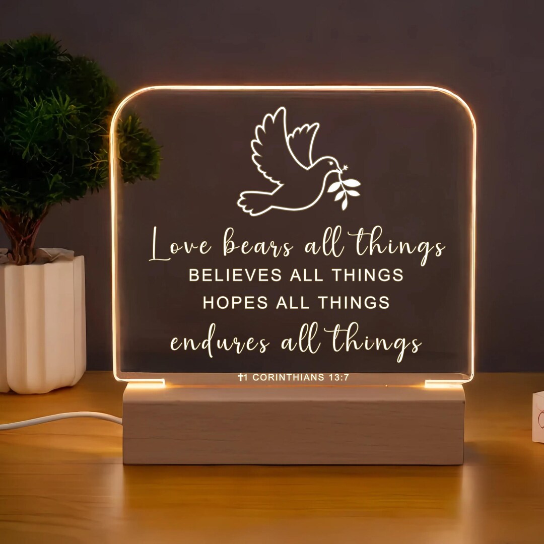 Custom Bible Verse LED Light/custom Favorite Bible Verse Gift/christian ...