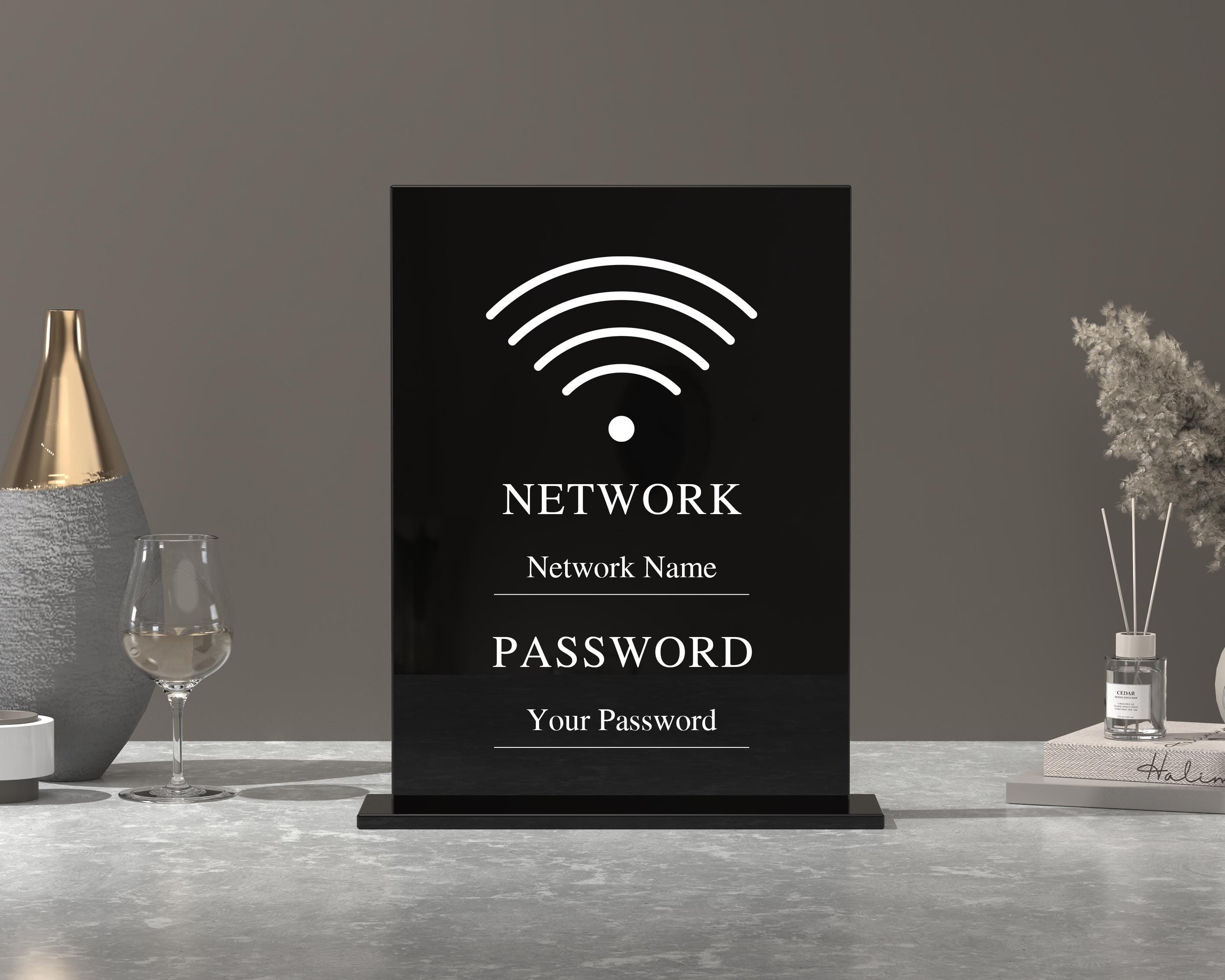 Wifi Password Sign- Personalized Wifi Sign for Airbnb- Custom Wi-fi ...