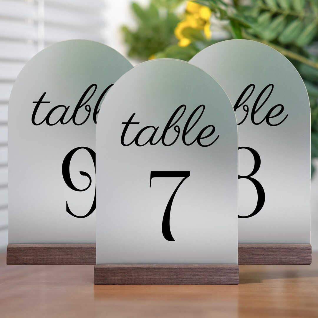 Table Numbers wedding Table Numbers frosted Acrylic Table Numbers ...
