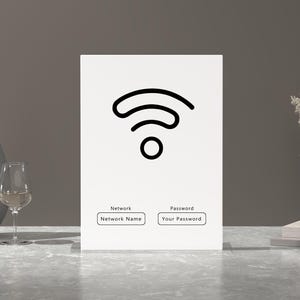 Wifi Password Sign- Personalized Wifi Sign for Airbnb- Custom Wi-fi ...