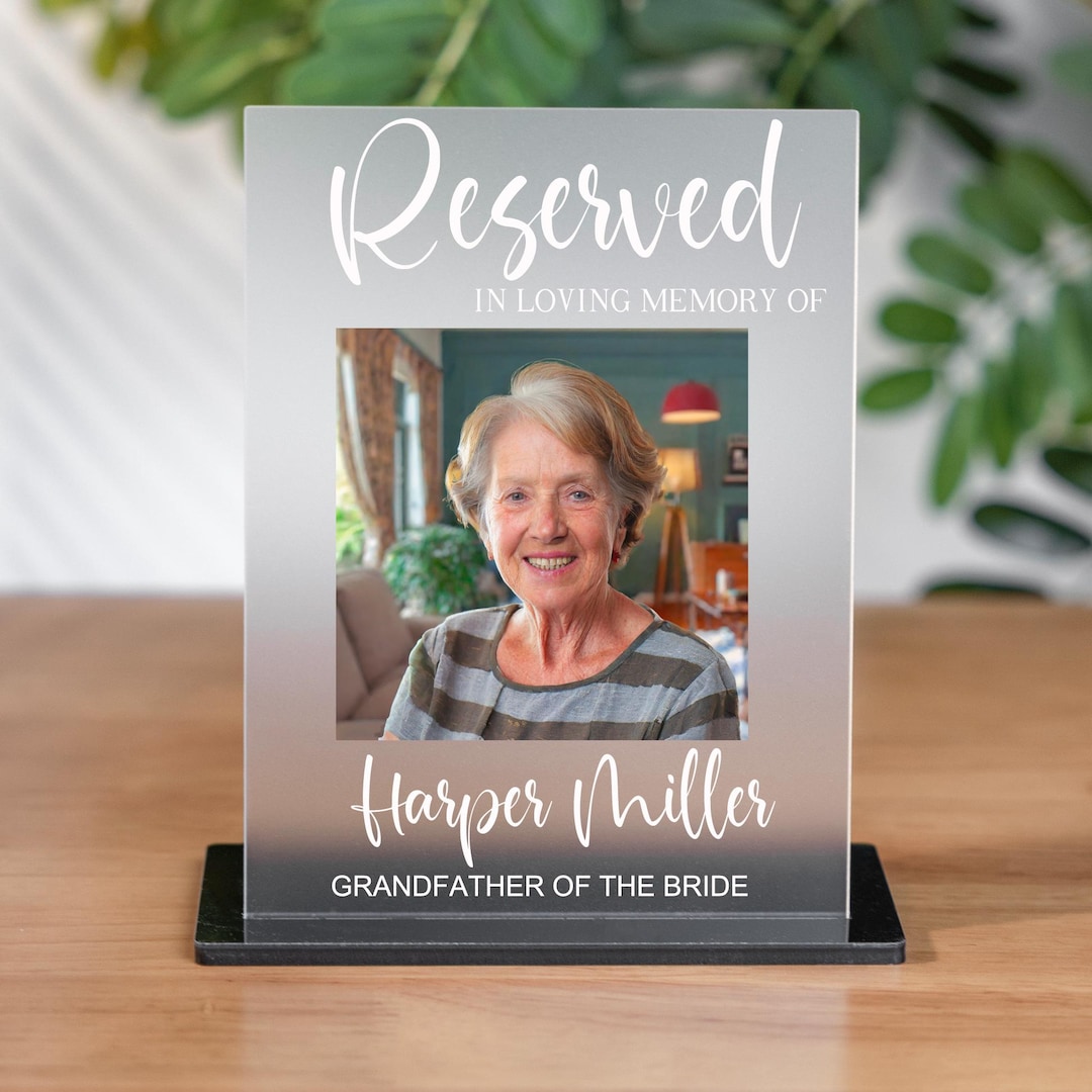 Reserved Memorial Sign |personalized Memorial Acrylic Plaque |sympathy ...