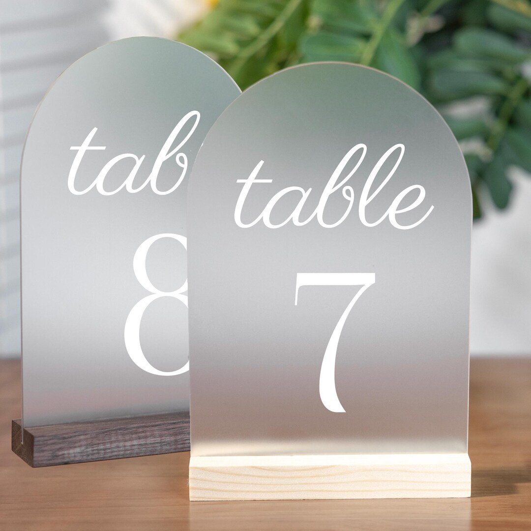 Table Numbers Wedding | Wedding Table Numbers | Frosted Acrylic Table ...