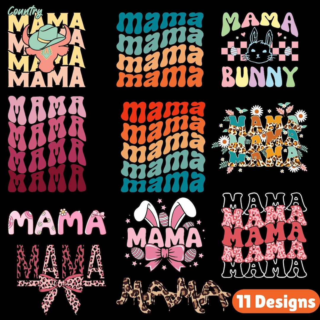 Retro Mama SVG Bundle, Groovy Mom Life Shirt Design (digital Download ...