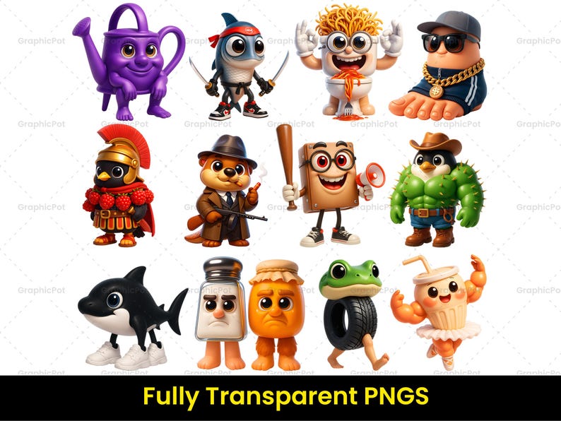 Italian Brainrot PNG Bundles - 90+ 3D Chibi Meme Characters | Digital ...