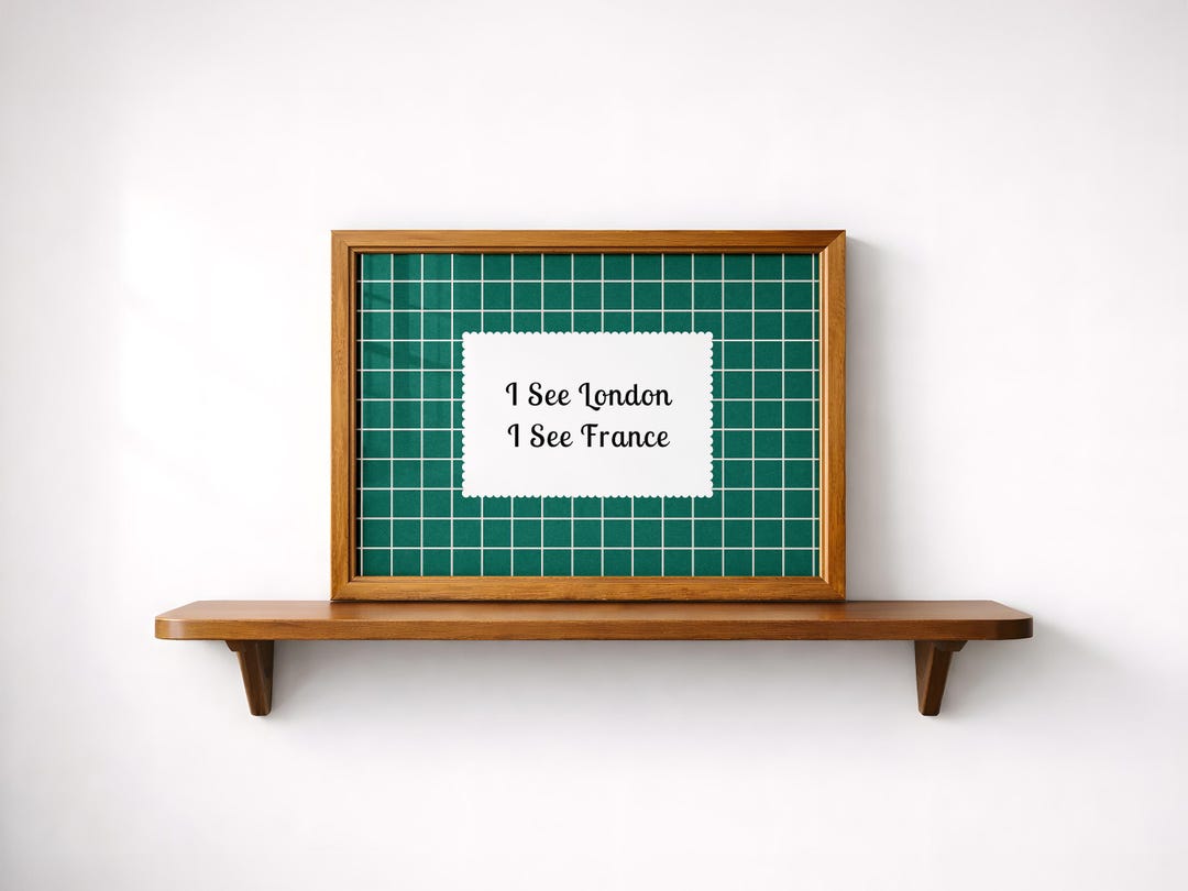 Funny Bathroom Print: I See London I See France, Retro Checkbox Toilet ...