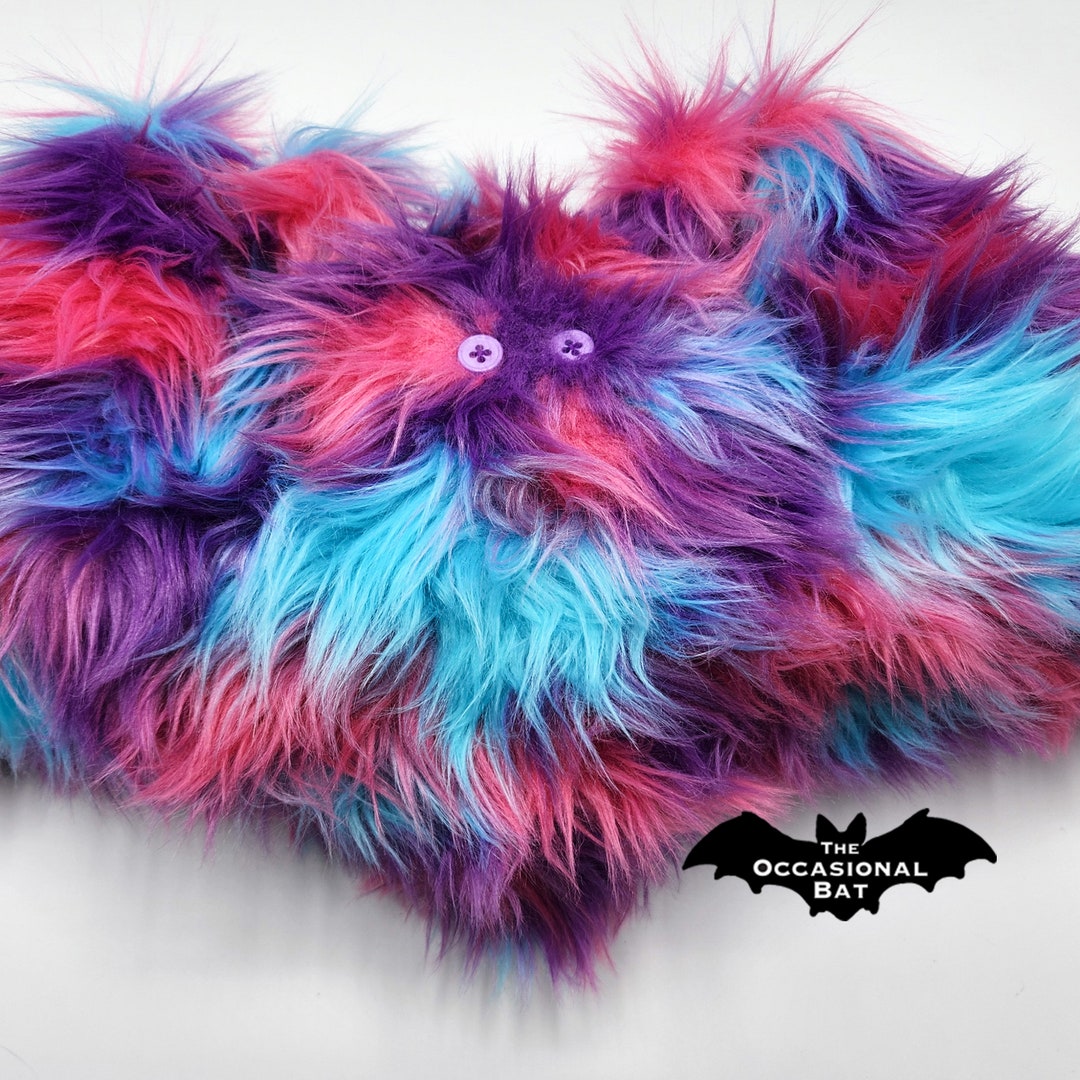 Purple, Pink, and Blue Furry Bat Pillow - Etsy