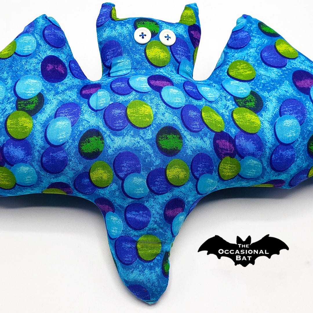Blue Bat Pillow With Colorful Dots - Etsy