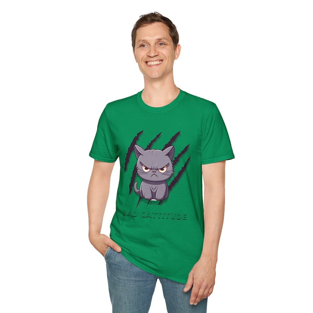 Bad Cattitude Tshirt, Cat Tshirt, Cute Tshirt, Comfortable Cat Tshirt ...