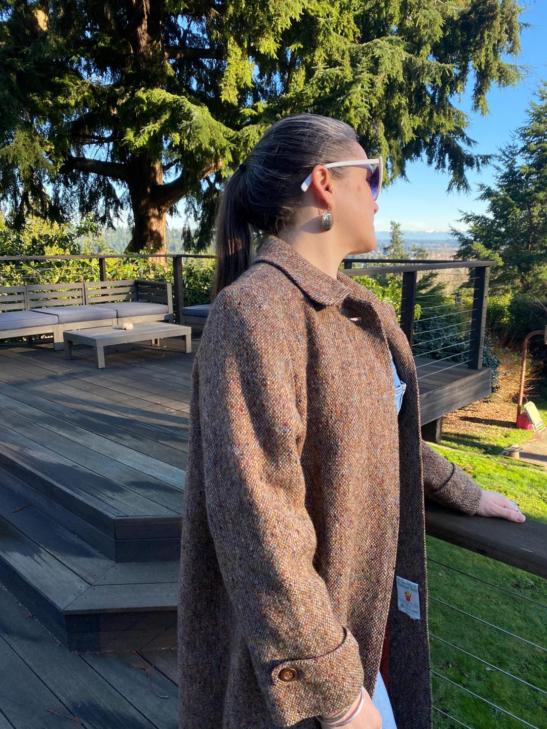 1960s-70s Vintage Jimmy Hourihan Original Brown Tweed Jacket/overcoat ...