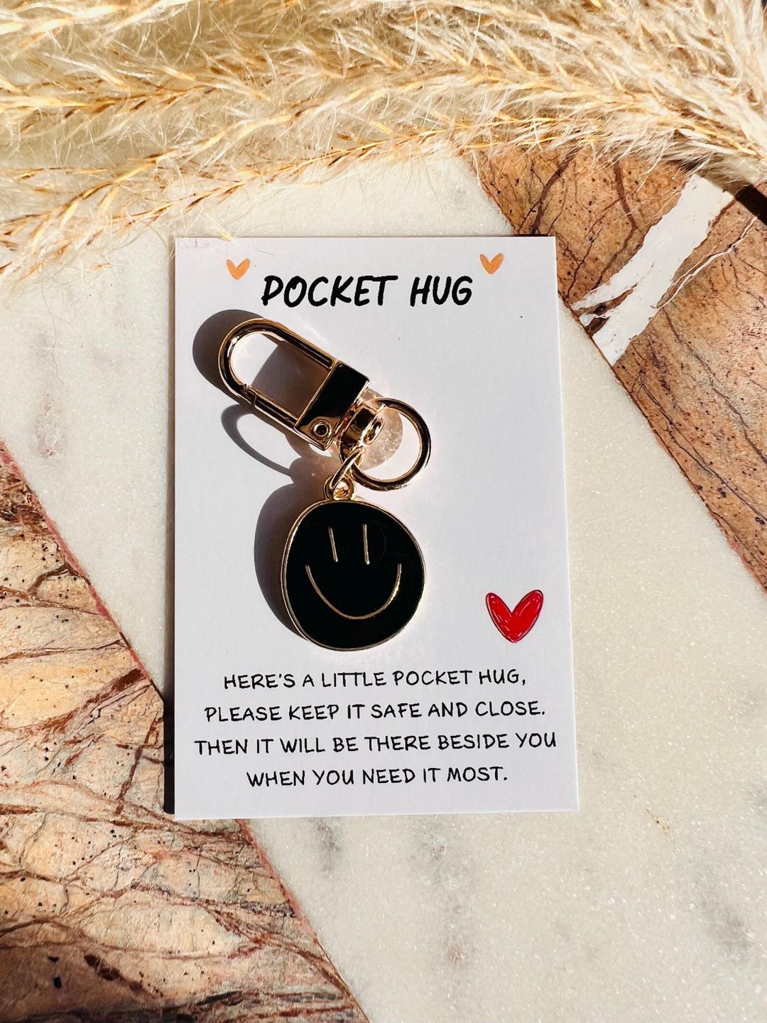 Smiley Face Pocket Hug Charm: Thinking of You Gift. Valentine's Day - Etsy
