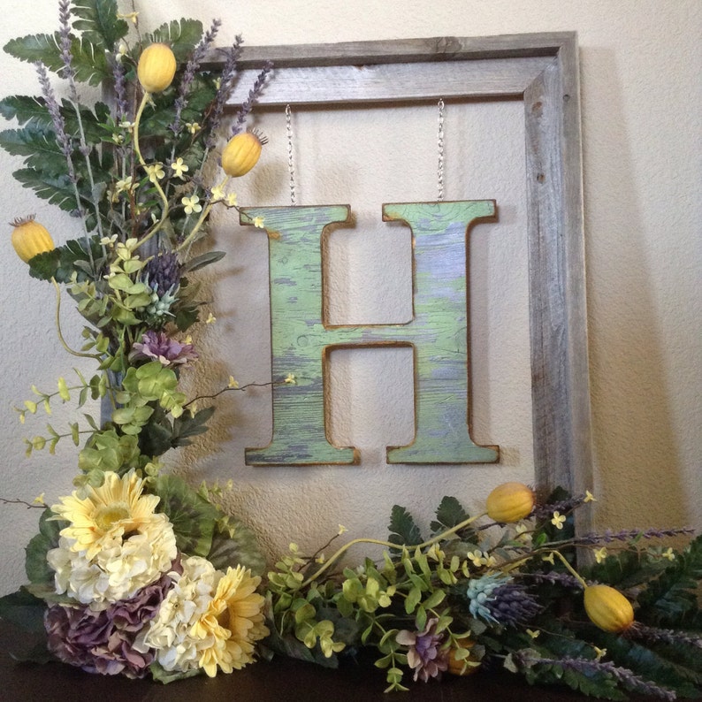 Front Door Wreath with Initial Monogram Wreath Rustic Décor | Etsy