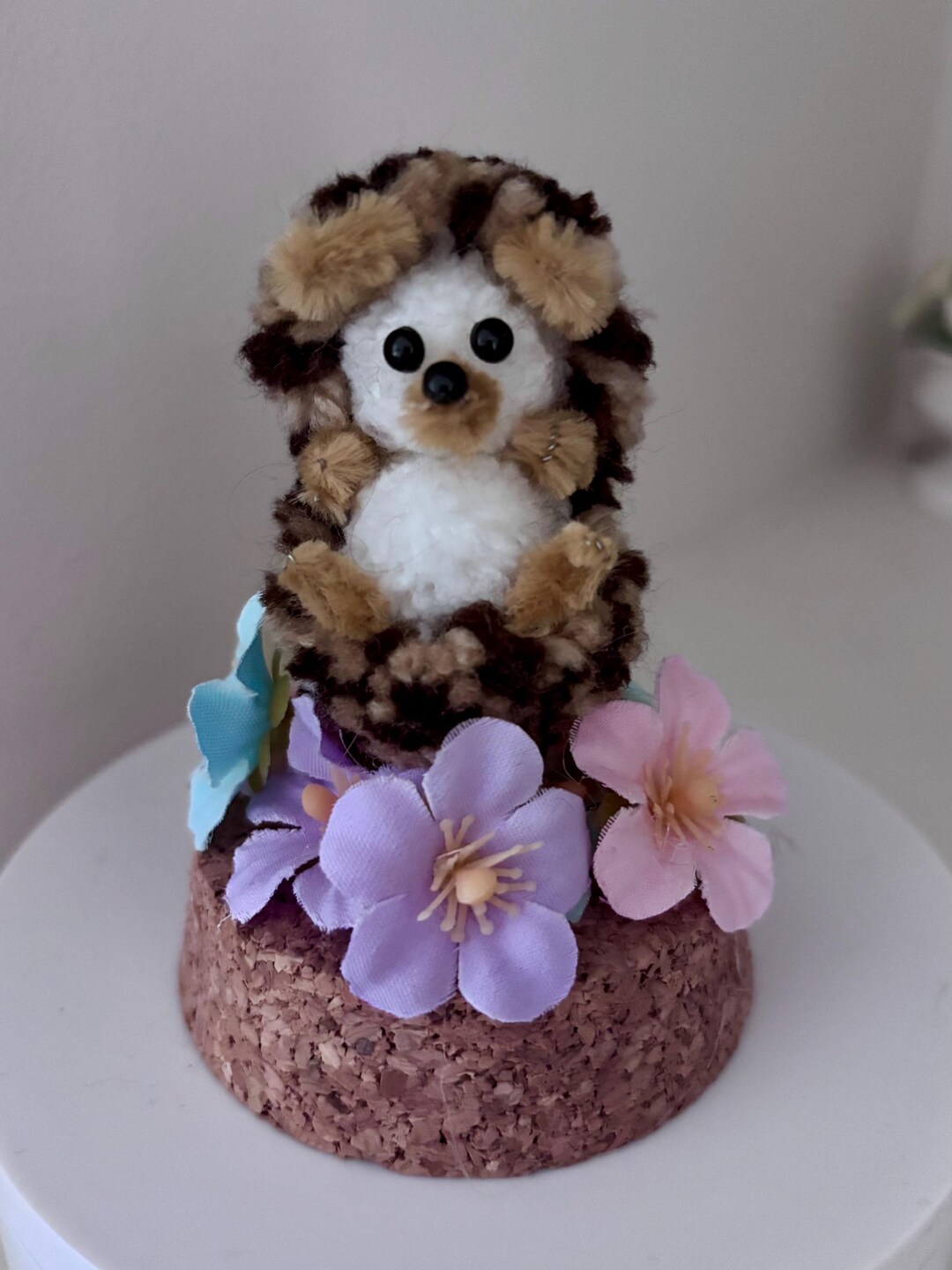 Pom Pom Cute Hedgehog Dome Display Glass Jar With Cork 6.55x9.15cm ...