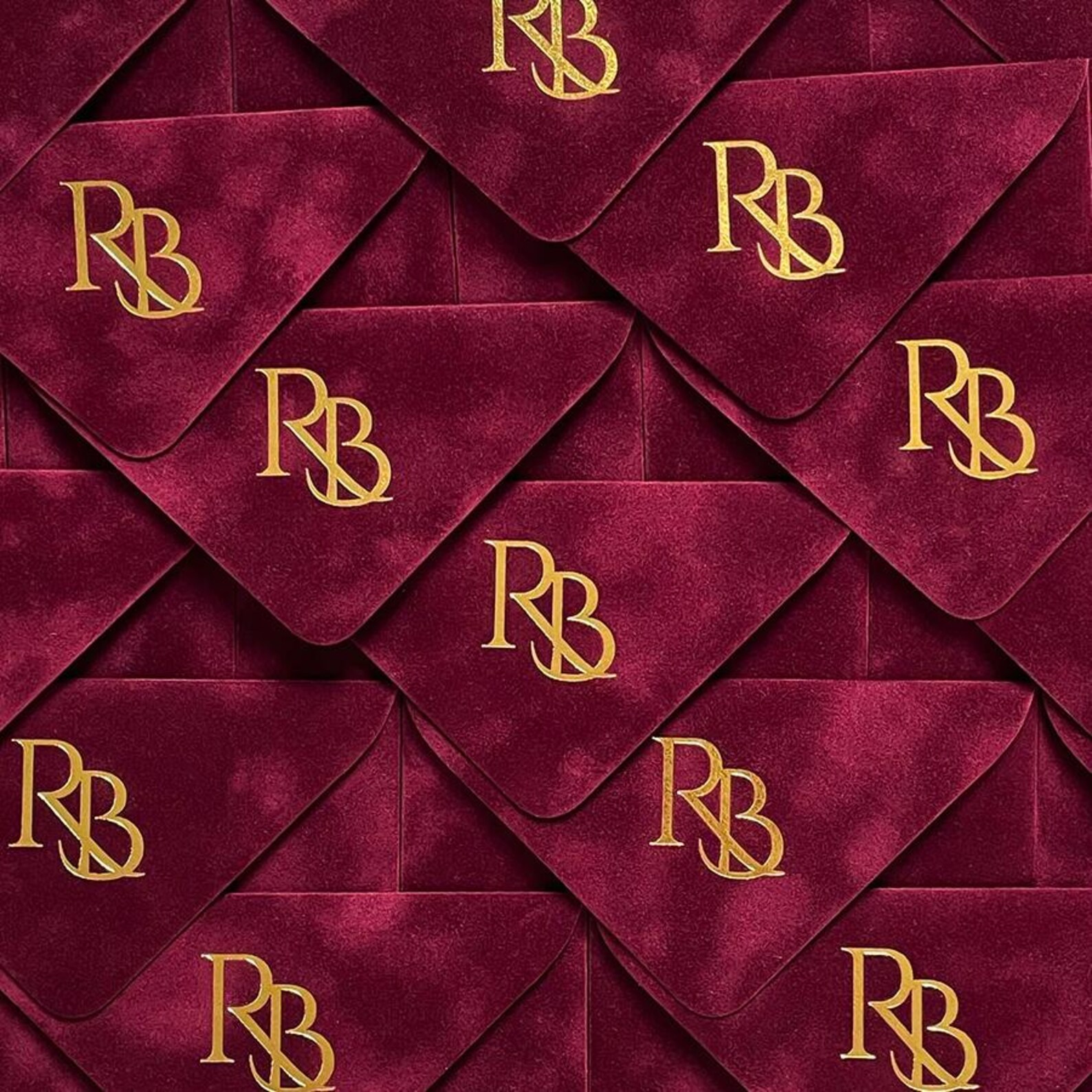 Luxury Monogrammed Velvet Envelopes for Wedding Invitations & Special ...