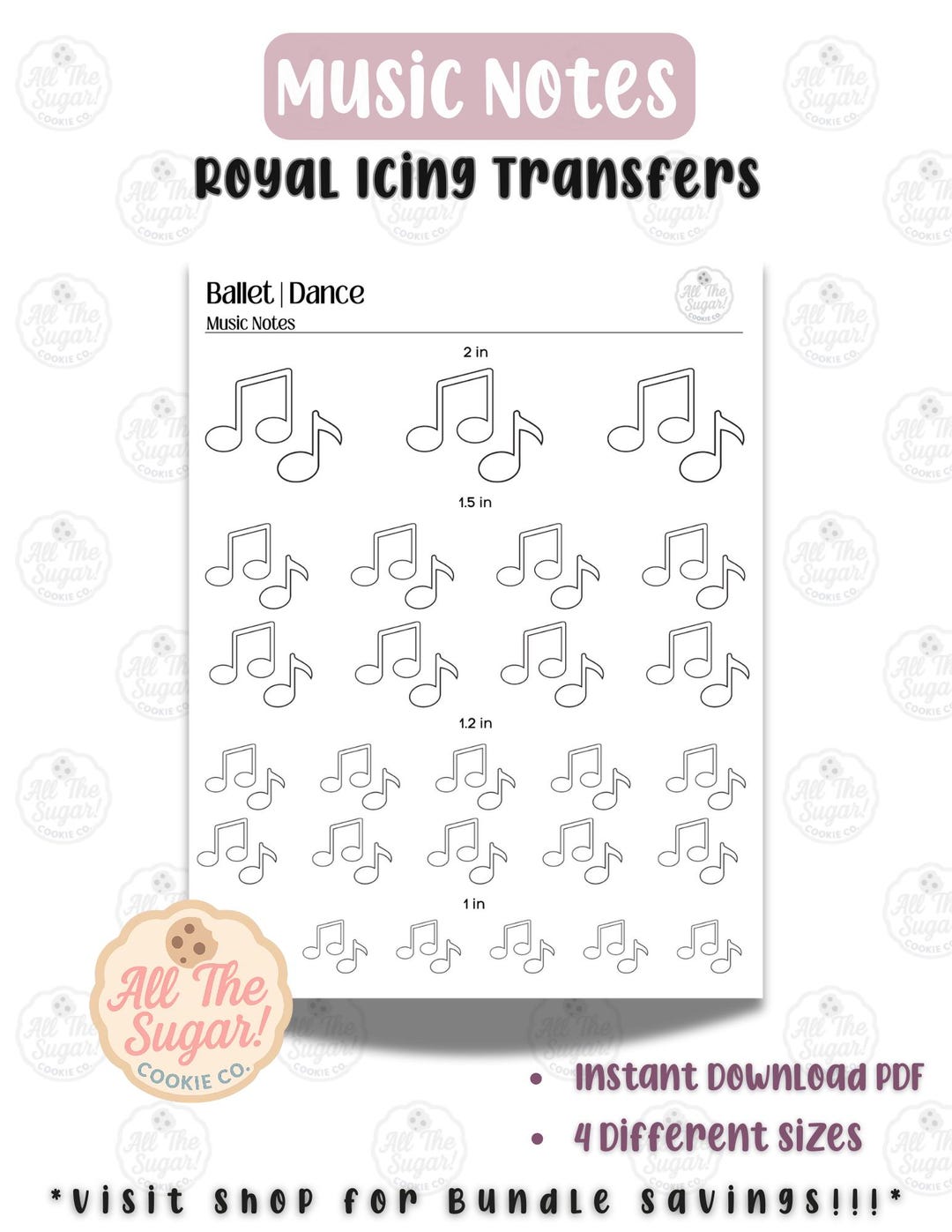 Music Notes Royal Icing Transfers - Etsy