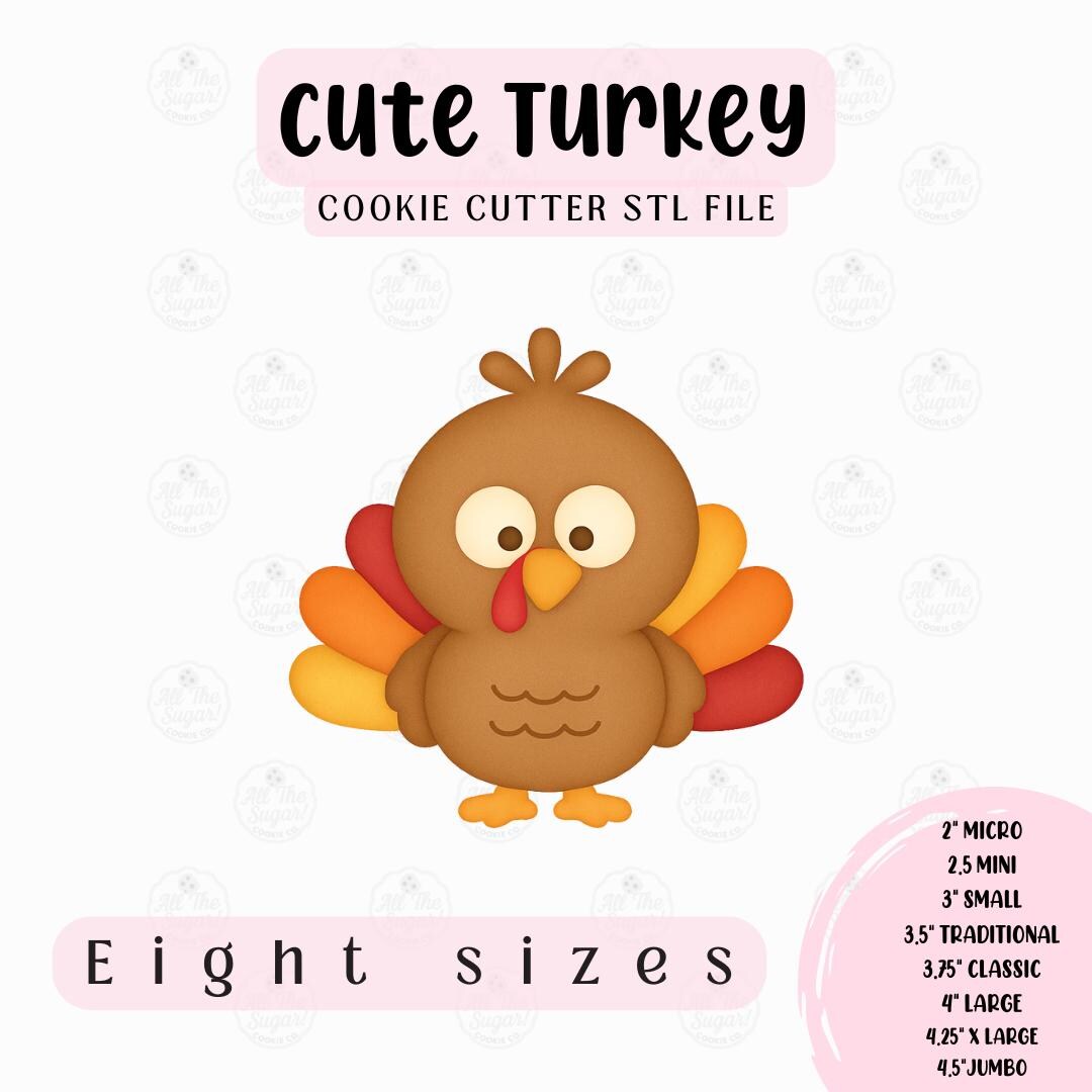 Thanksgiving Turkey Cookie Cutter STL File - Etsy