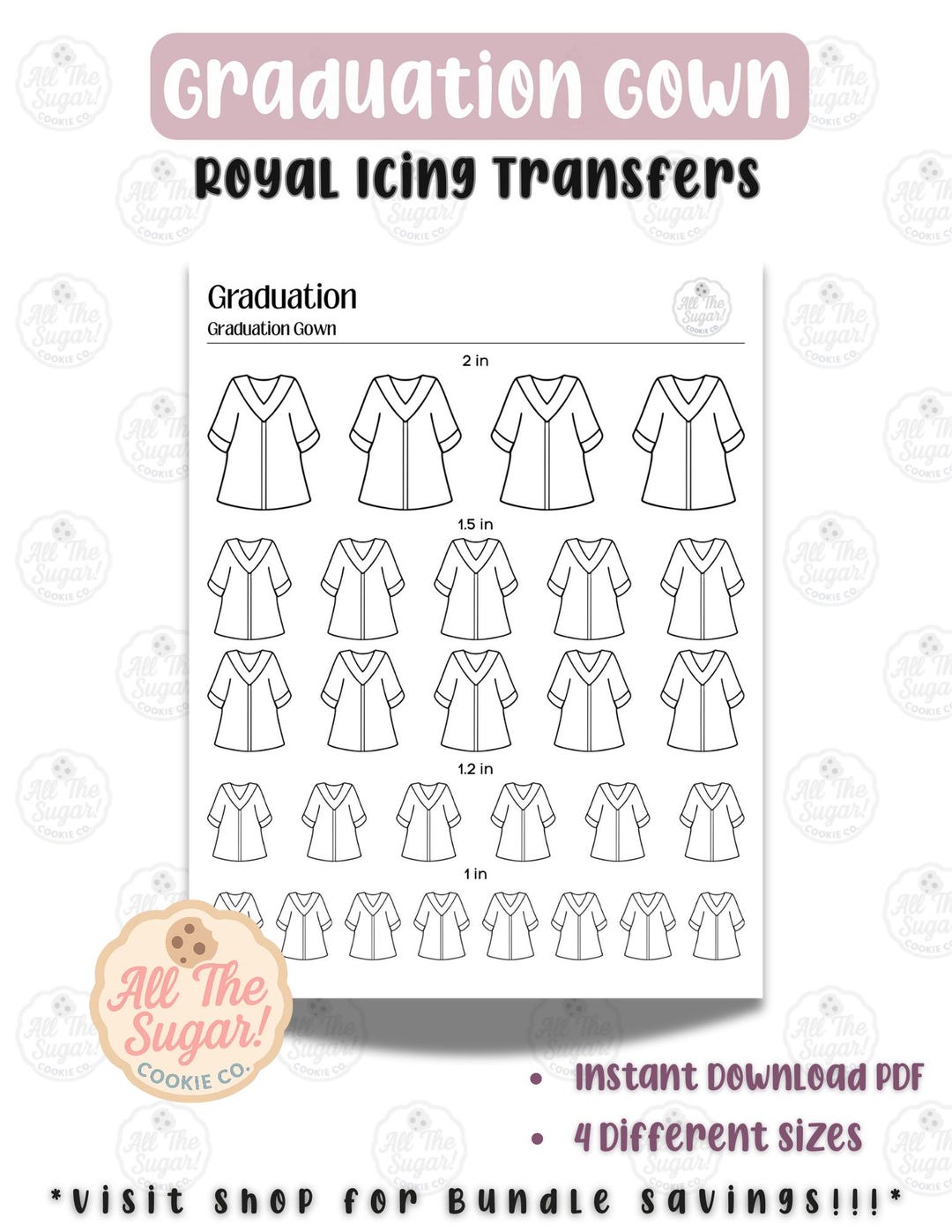 Graduation Gown Royal Icing Transfers - Etsy