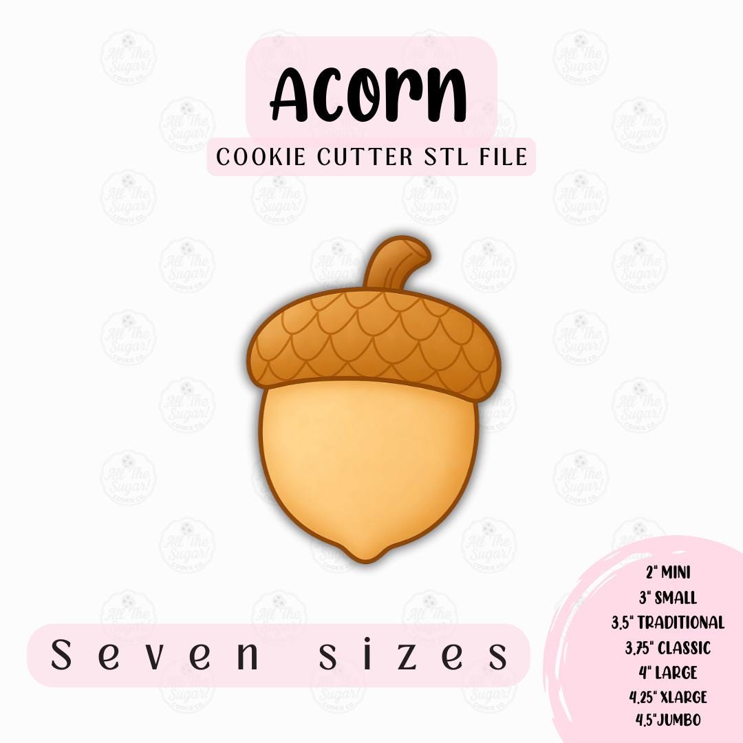 Acorn Cookie Cutter STL File - Etsy