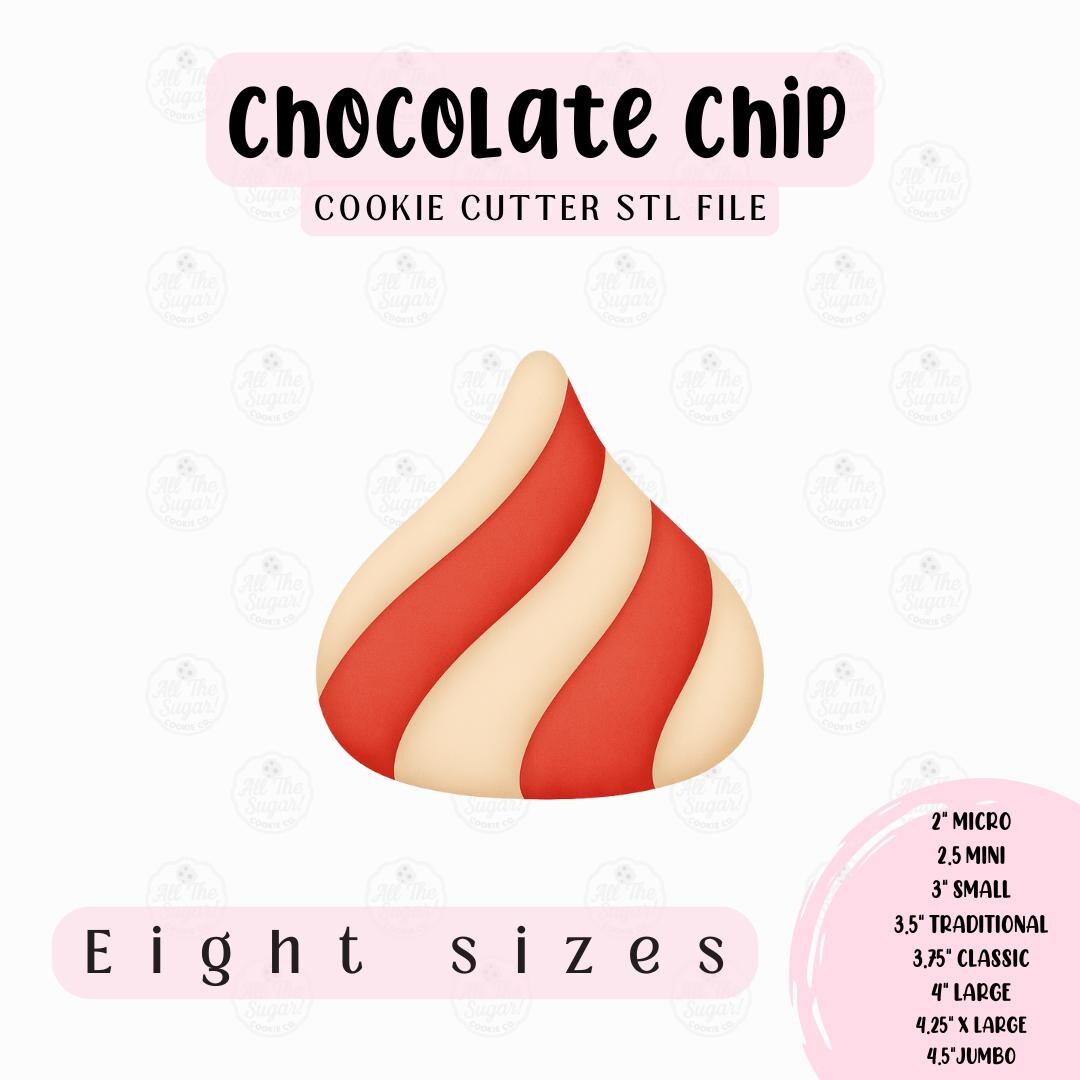 Chocolate Chip Cookie Cutter STL File - Etsy