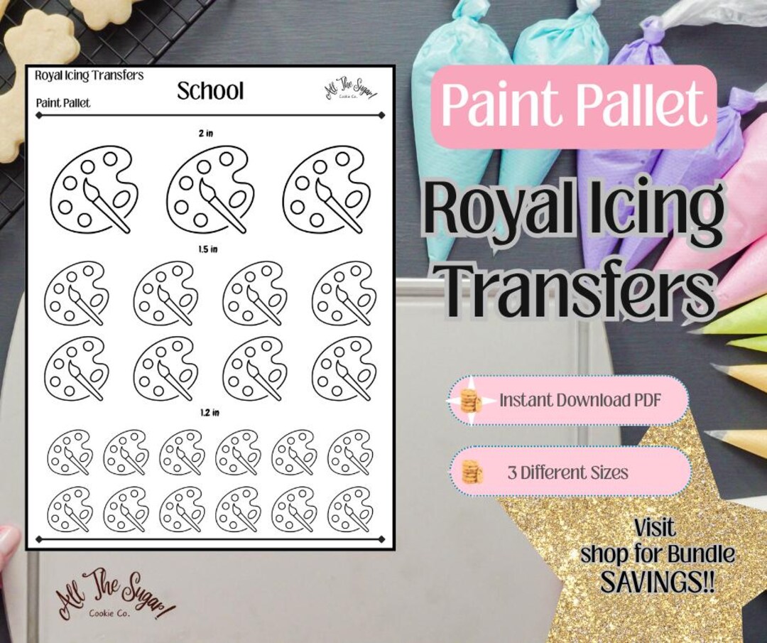 Paint Pallet Royal Icing Transfers - Etsy