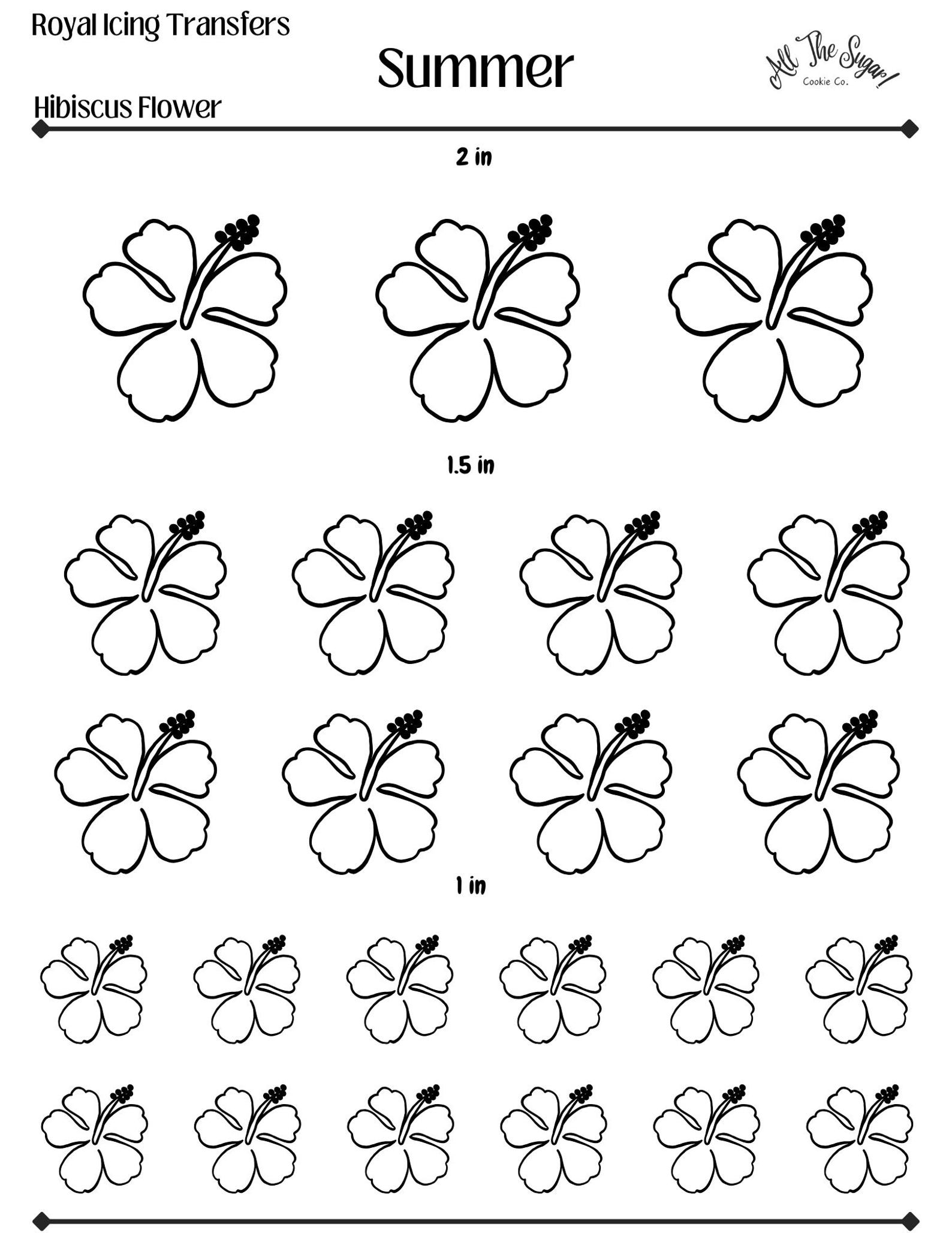 Hibiscus Flower Royal Icing Transfers - Etsy