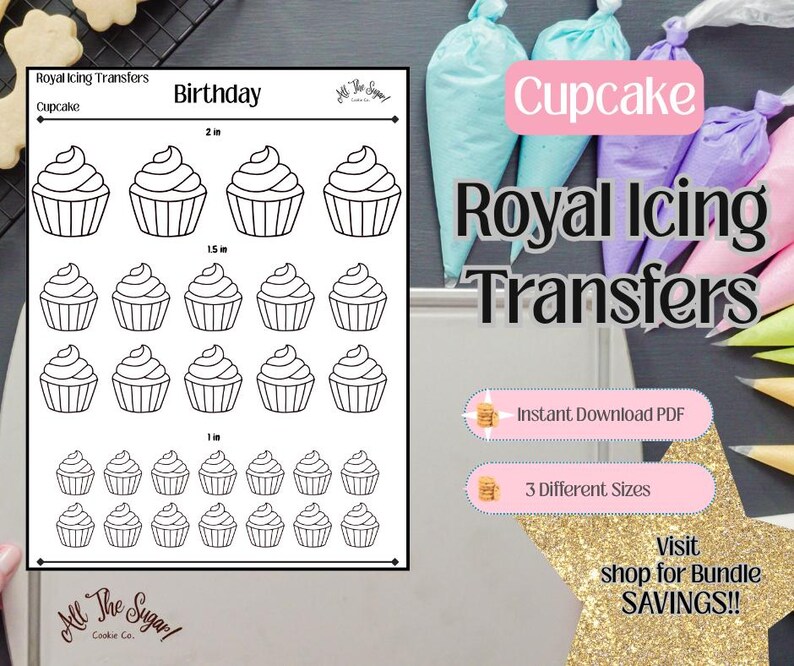Cupcake Royal Icing Transfers - Etsy