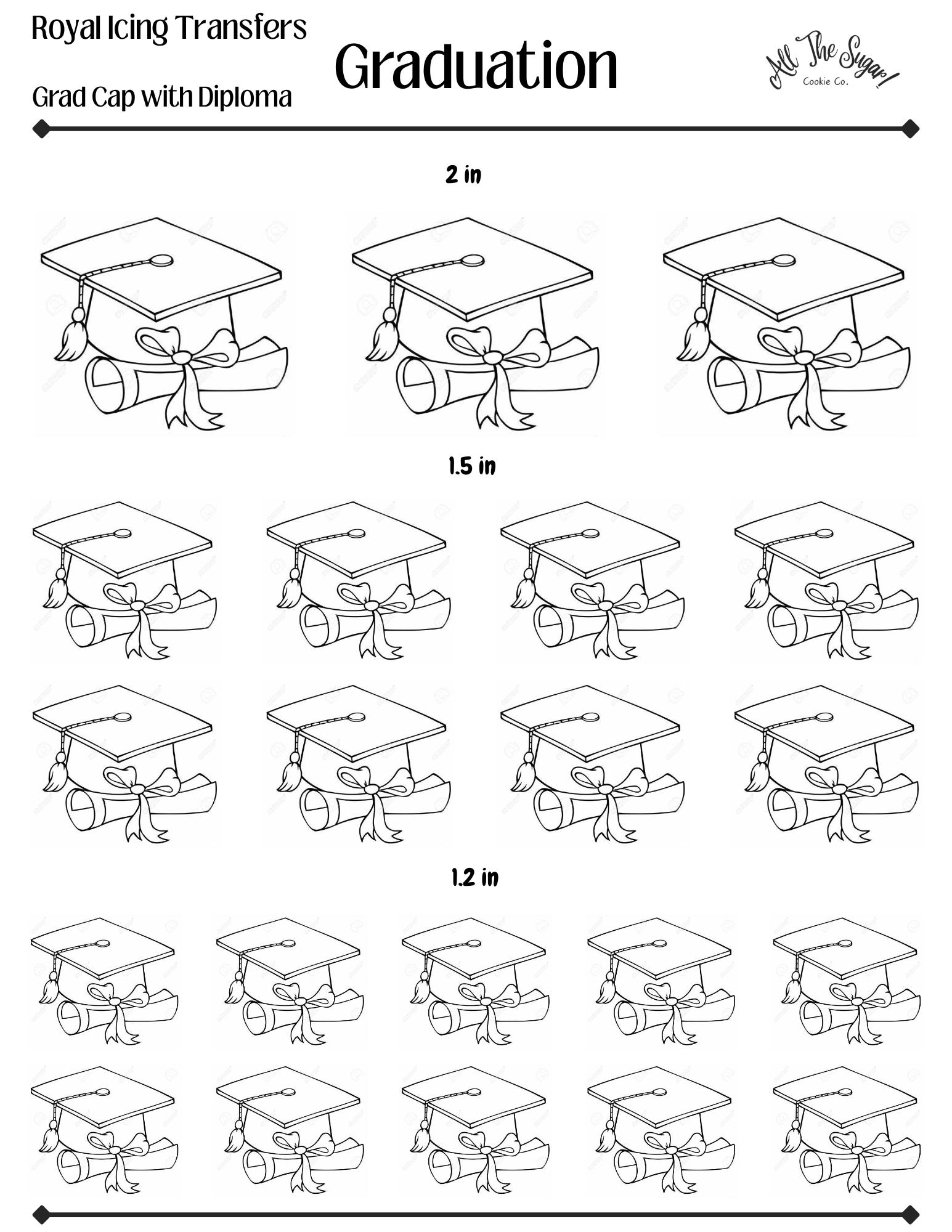Graduation Royal Icing Transfers - Etsy