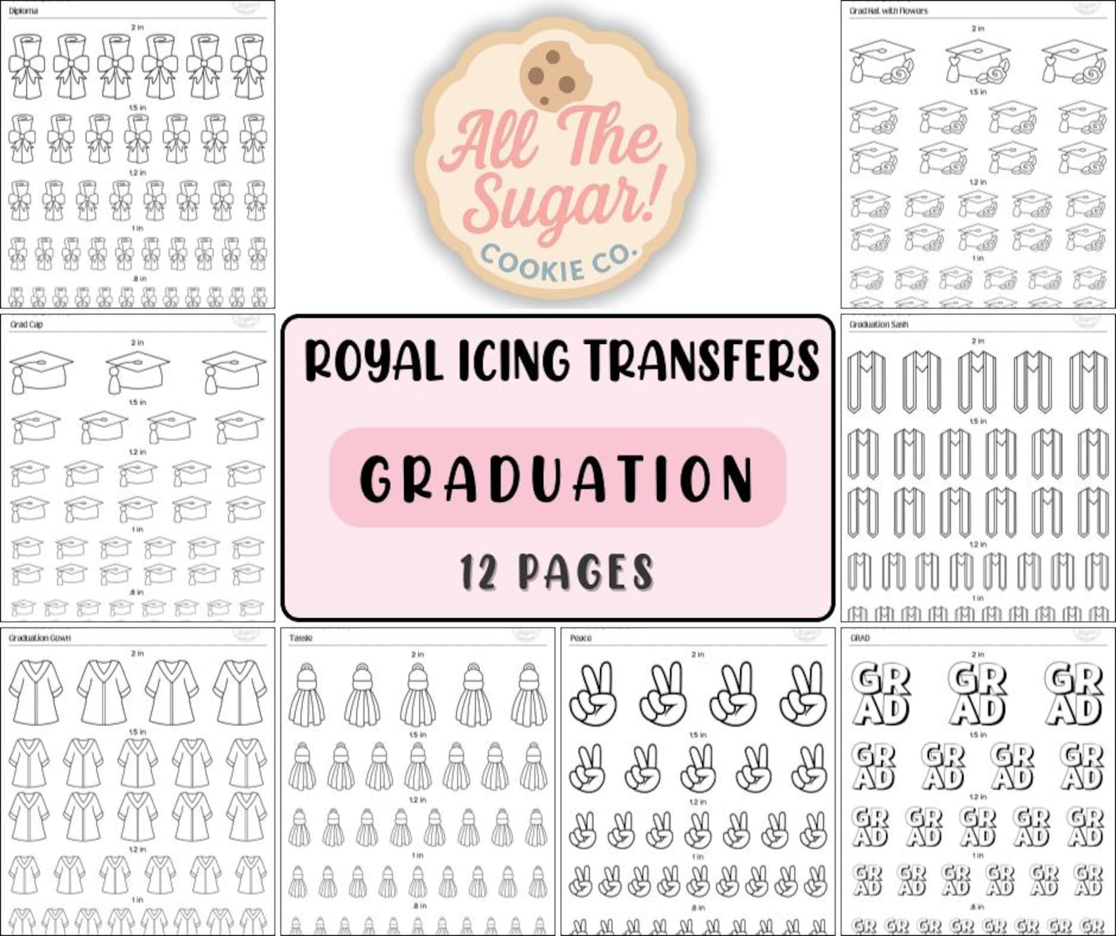 Graduation Royal Icing Transfers - Etsy