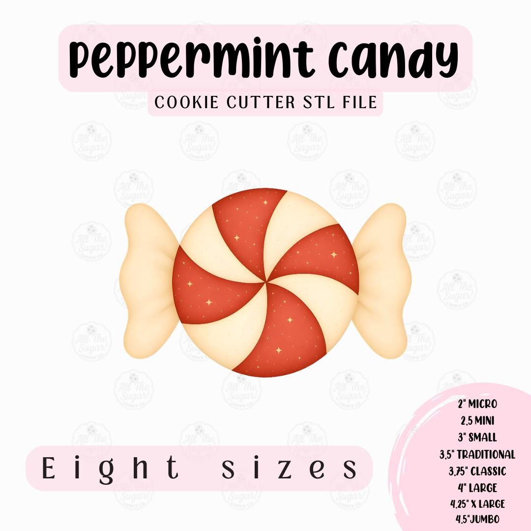 Peppermint Candy | Christmas Candy Cookie Cutter STL File - Etsy