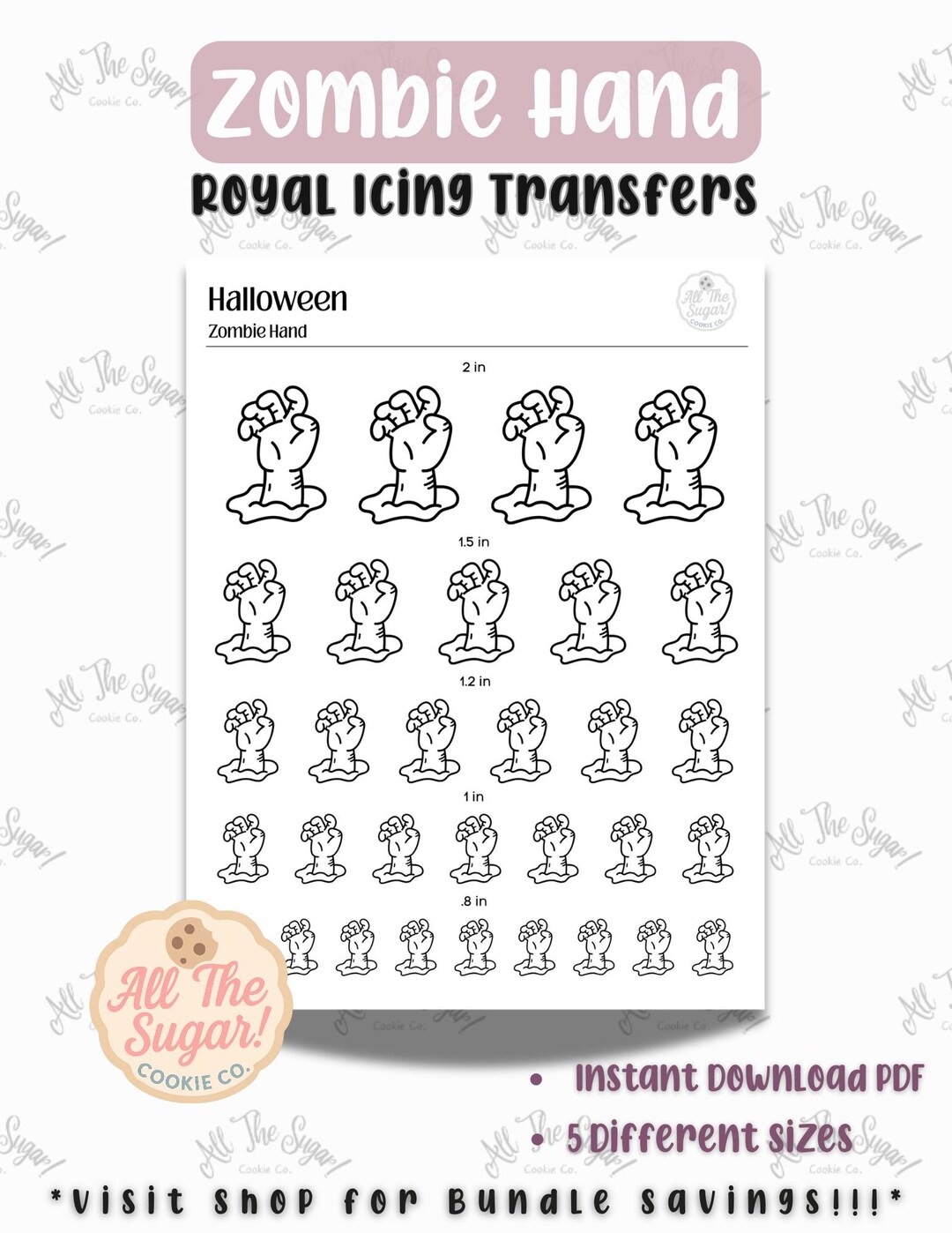 Zombie Hand Royal Icing Transfers - Etsy