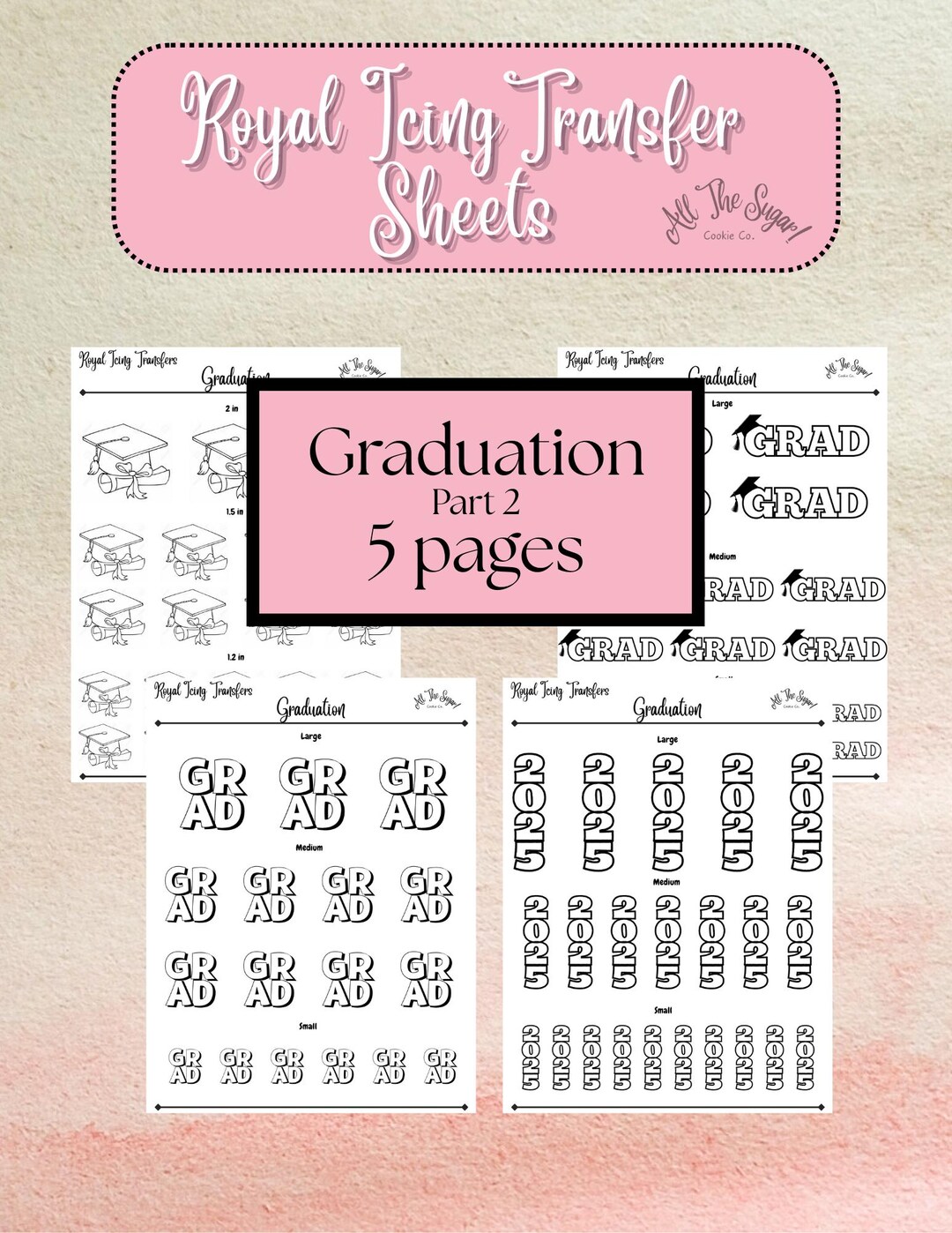Graduation Part 2-royal Icing Transfers - Etsy