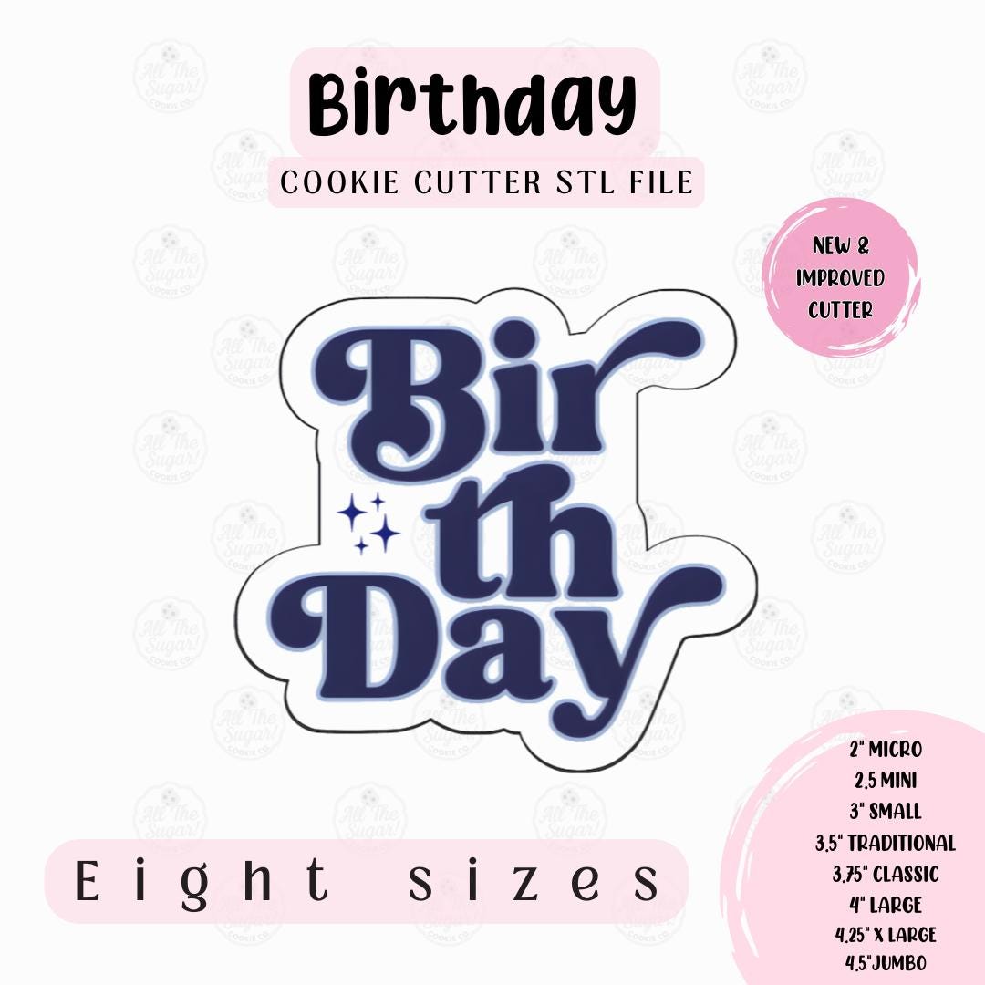 Birthday Cookie Cutter STL File | Digital Download - Etsy