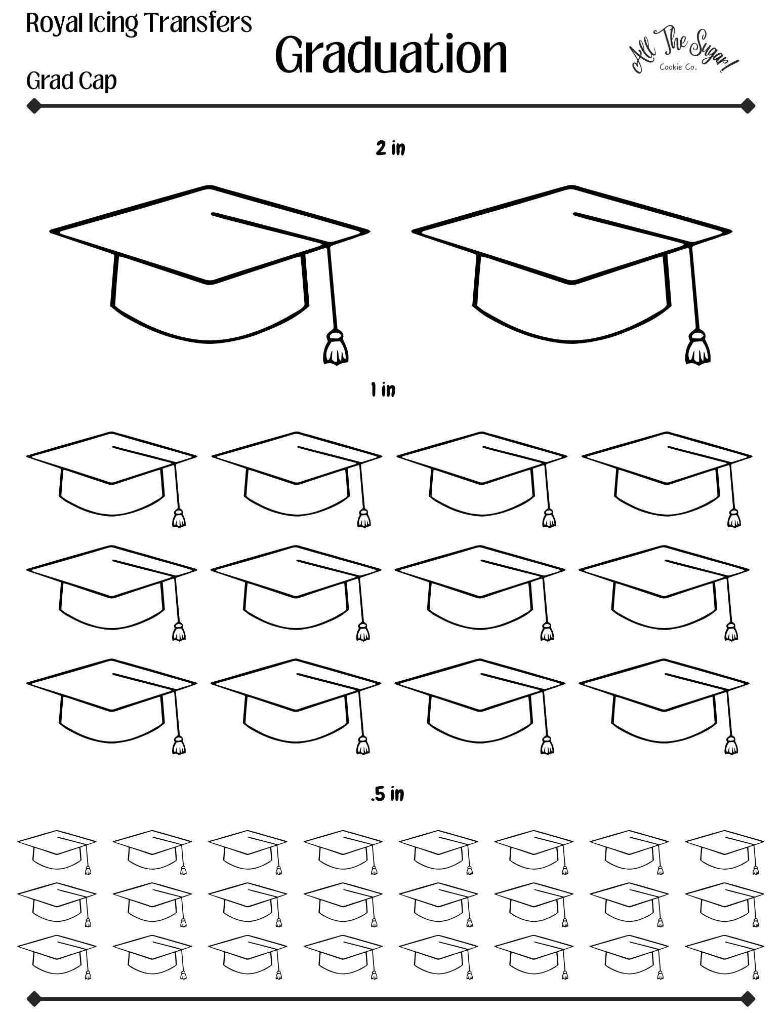 Graduation Royal Icing Transfers - Etsy