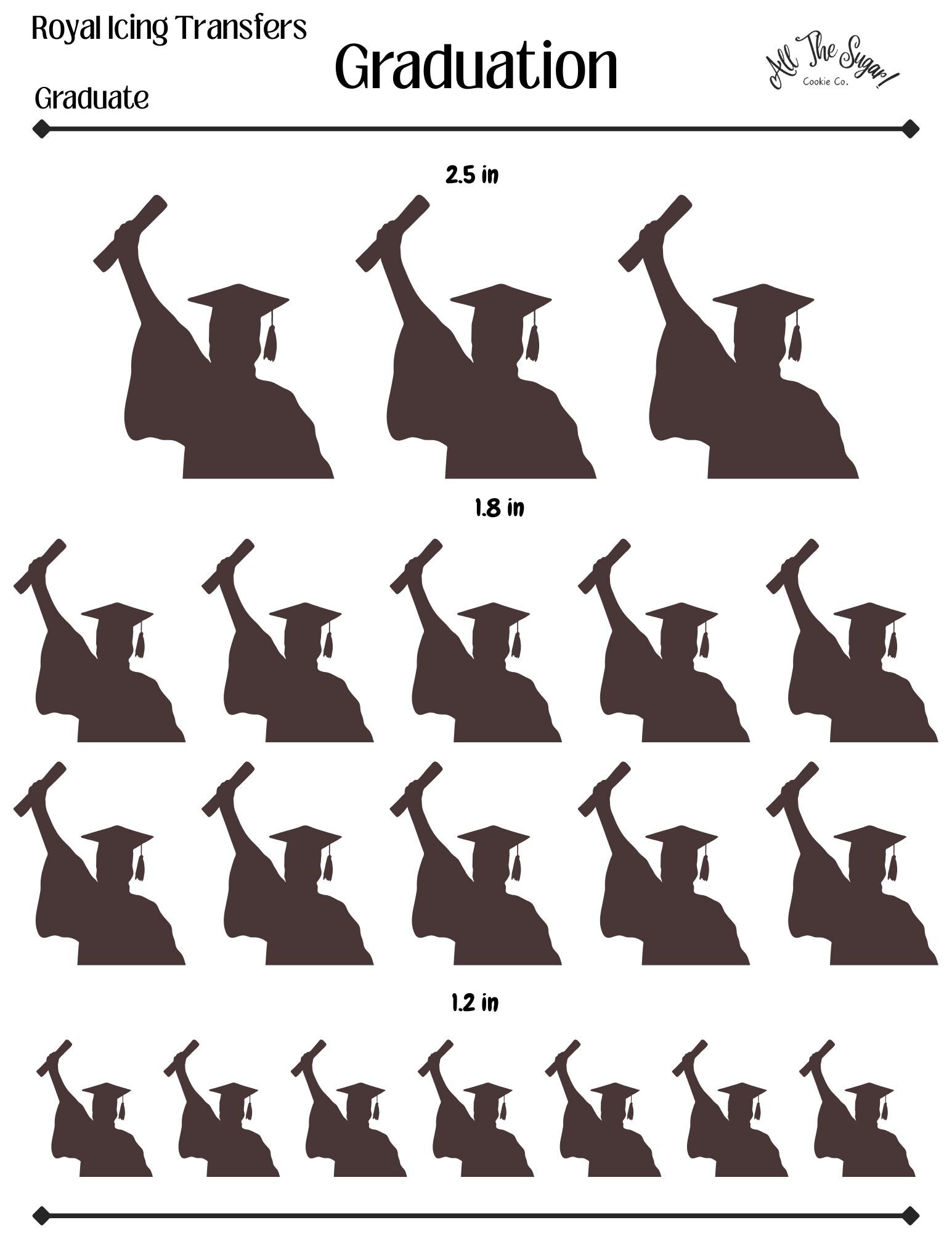 Graduation Royal Icing Transfers - Etsy