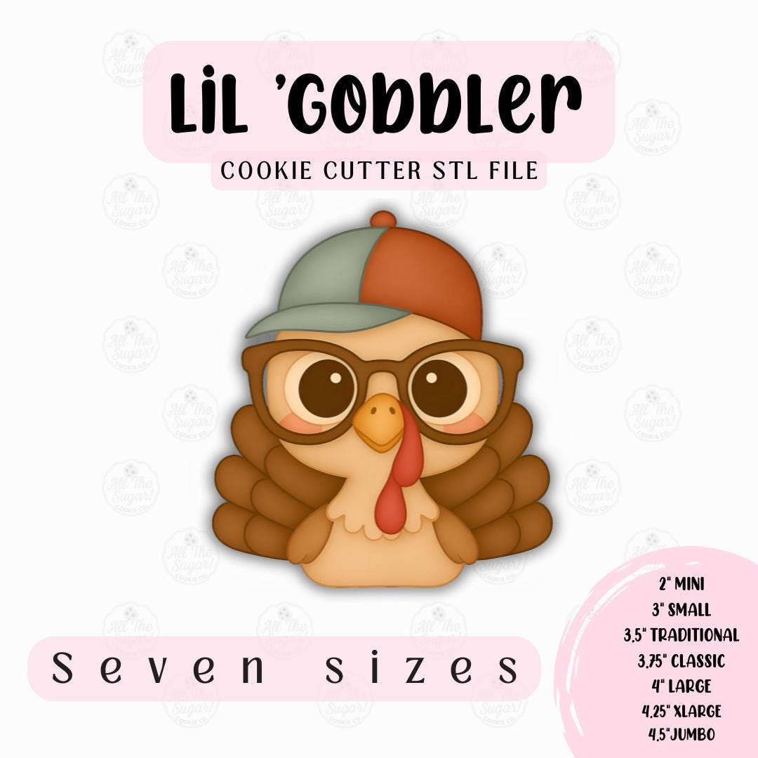 Turkey With Baseball Hat Cookie Cutter STL File - Etsy