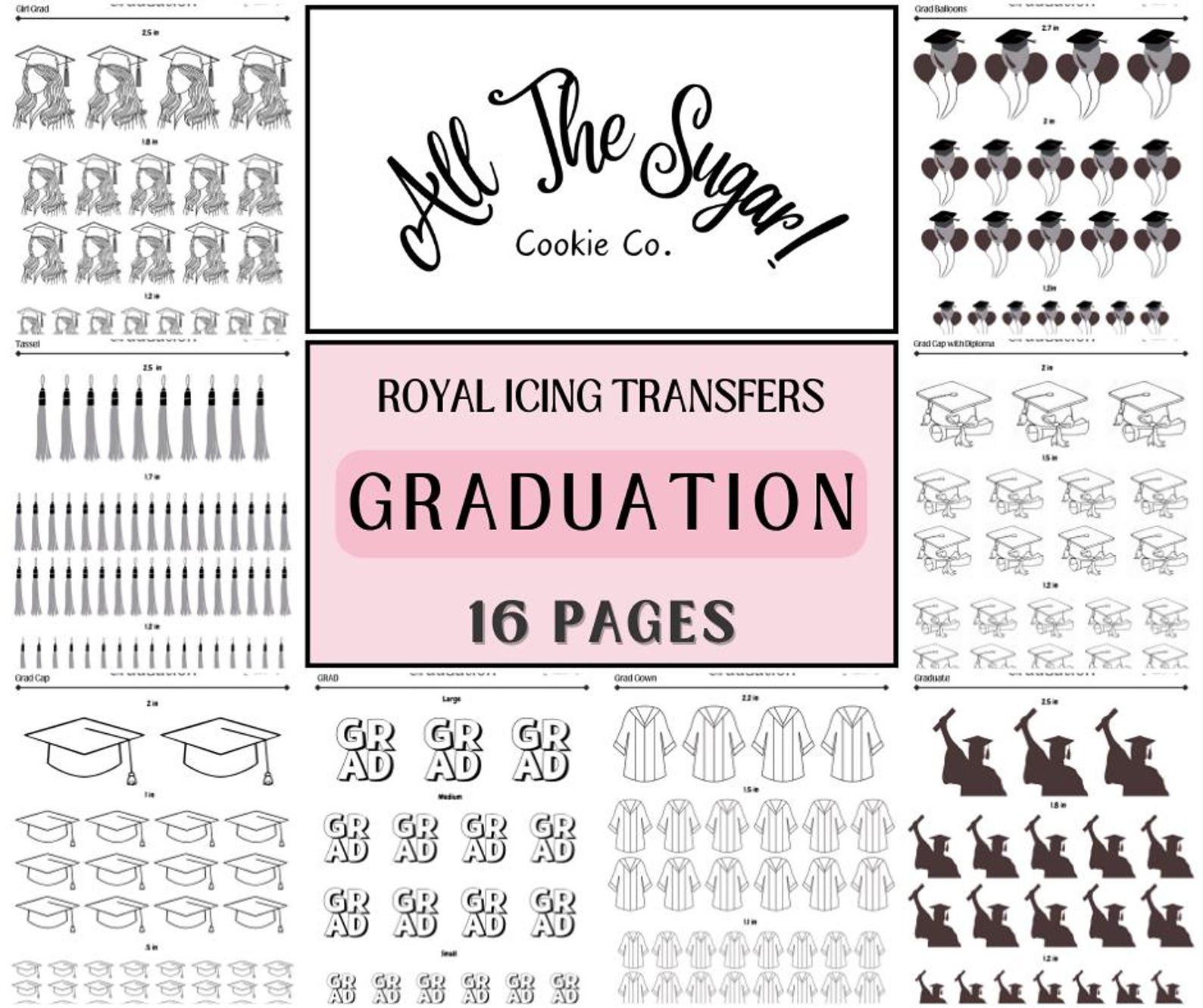 Graduation Royal Icing Transfers - Etsy