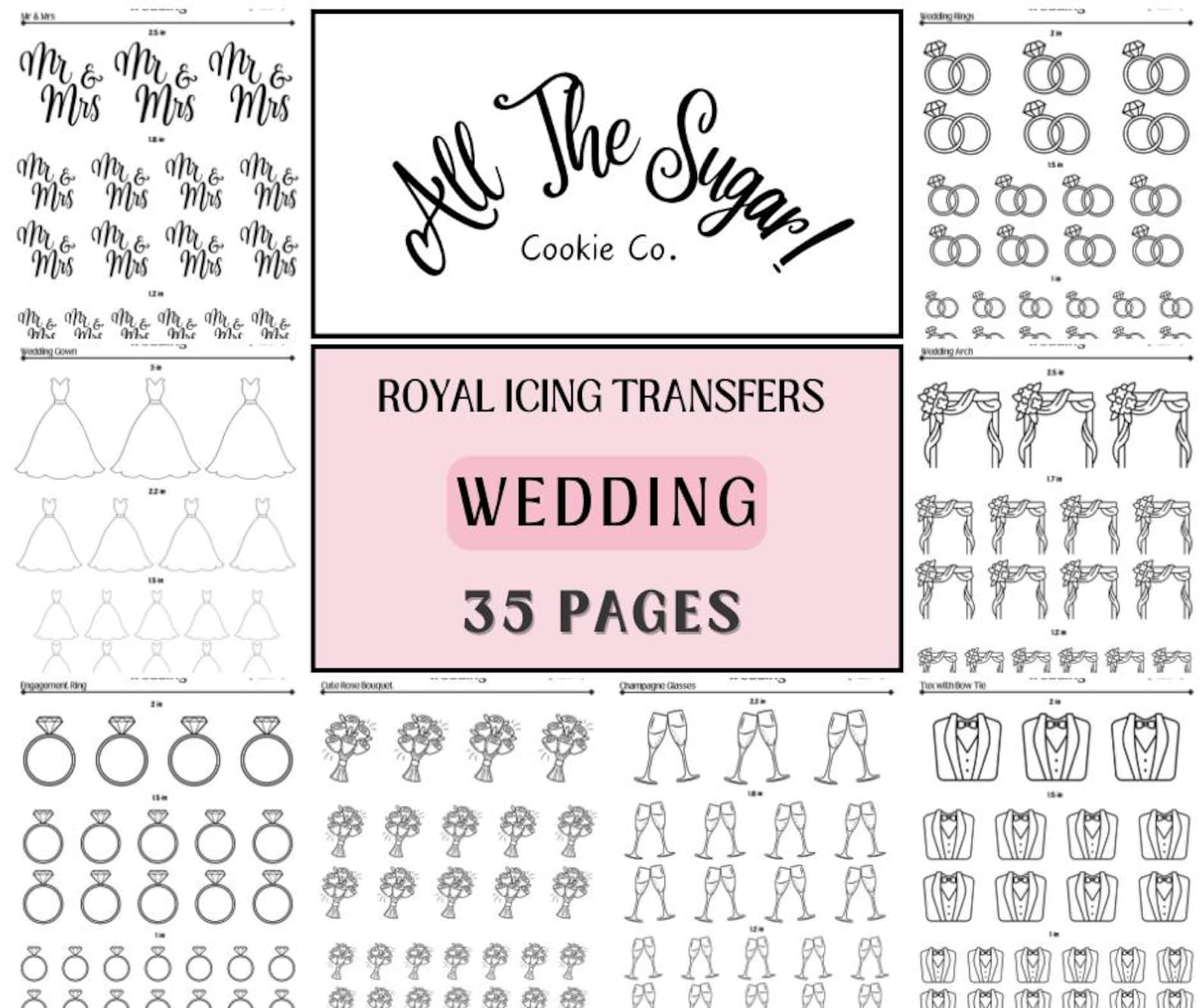 Wedding Royal Icing Transfers - Etsy