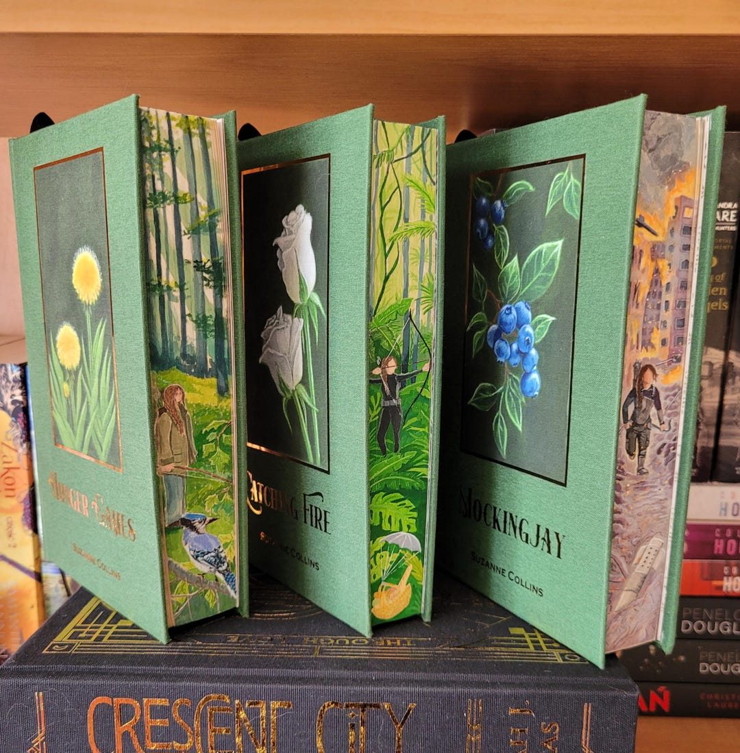Hand-painted Hunger Games Trilogy – Rebound Book Set | Fantasy ...