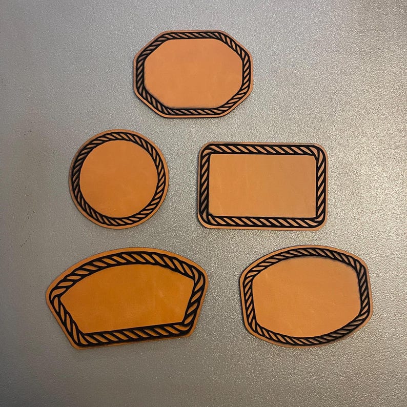 Leather Patch Shape File With Rope Border - Etsy