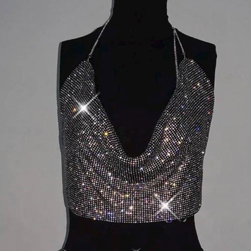 Rhinestone Crop Top - Etsy
