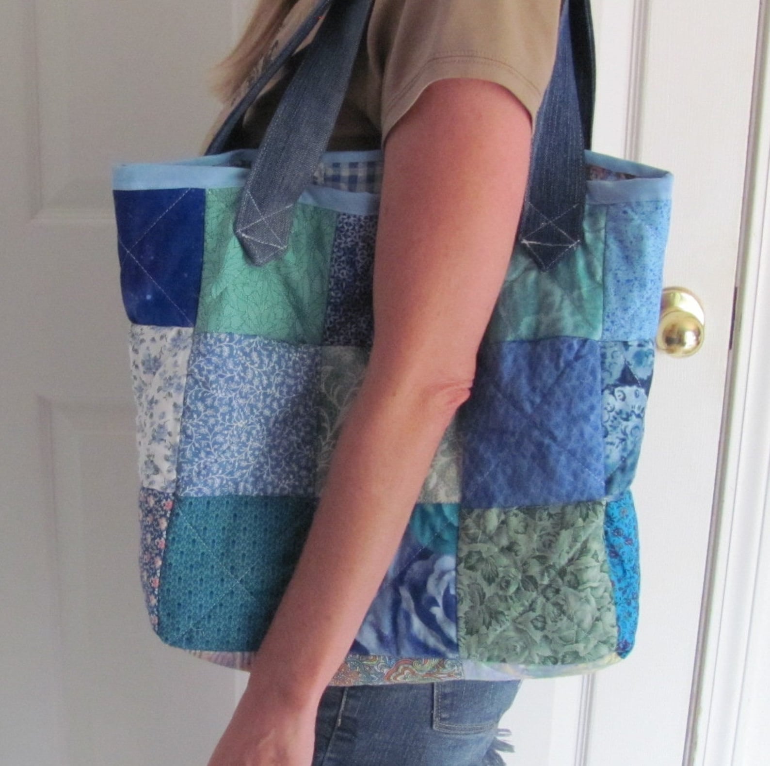 Tote Bag, Rag-quilted, Reversible, Colorful - Etsy